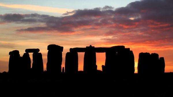 Timelapse Silhouette Sunset over Stonehenge Wiltshire England UK - HD ...