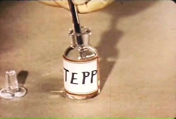 TEPP, or tetraethyl pyrophosphate, a poisonous chemical in insecticides ...