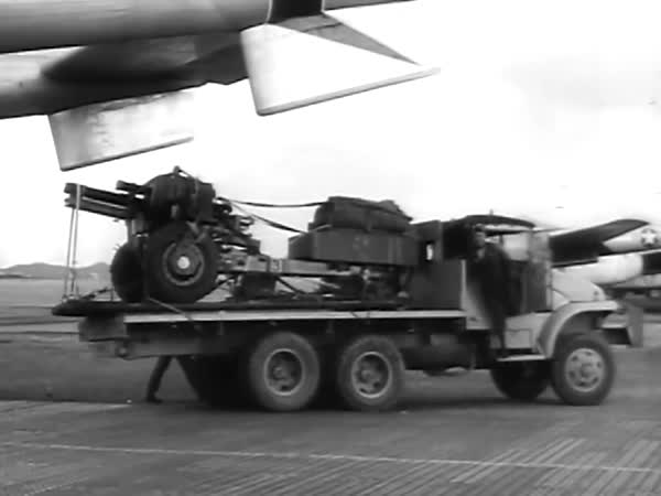 1956 - The US 508th airborne division boards a plane with their gear ...