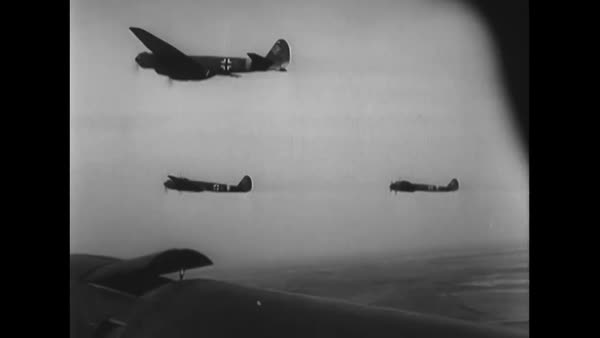1940s - Luftwaffe planes bomb ground targets. - HD Royalty-free Stock ...