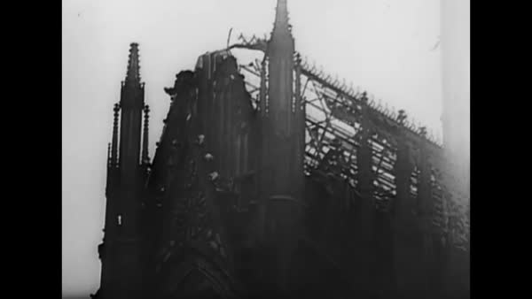 1943 - The bombed-out Cologne Cathedral is shown. - Stock Video Footage ...
