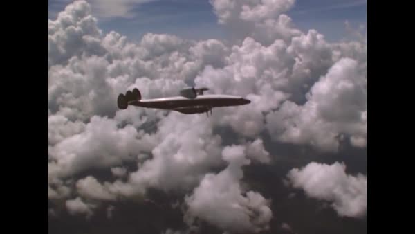 A weather reconnaissance aircraft carrying hurricane hunters is shown ...
