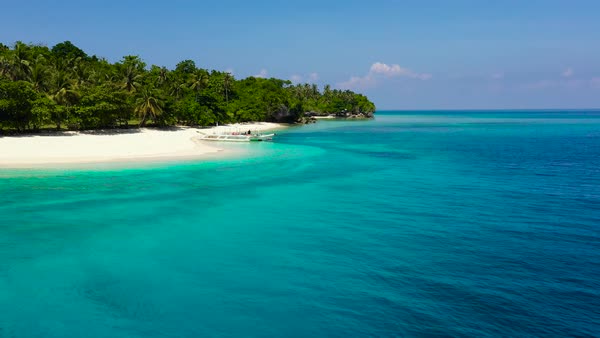 Beautiful white sand beach. Mahaba Island, Philippines. - 4K Royalty ...