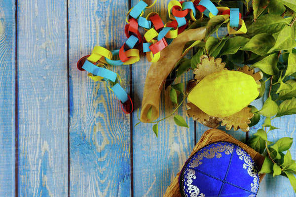 Jewish autumn holiday festival of Sukkot celebration traditional ...