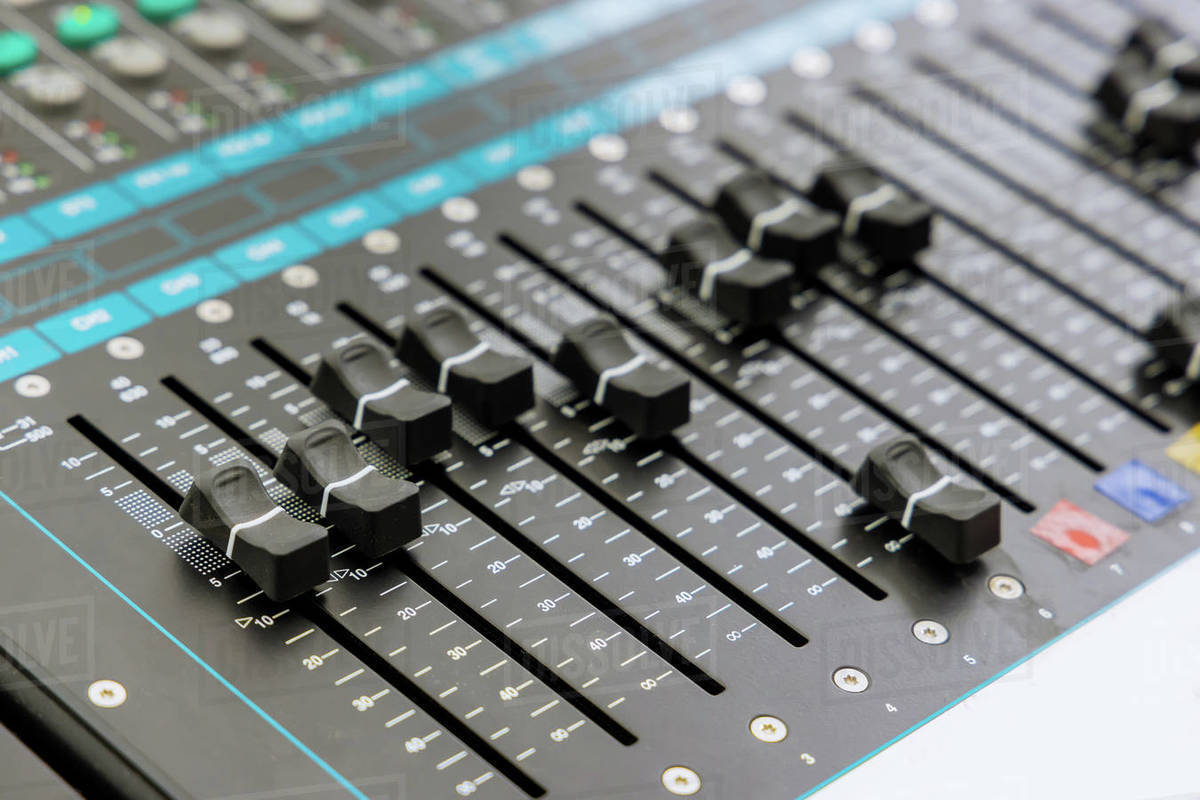 Audio sound mixer with buttons sliders sound control - Royalty-free ...