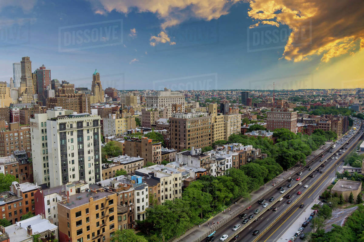 Aerial view of Brooklyn is the most populous of downtown Brooklyn New ...