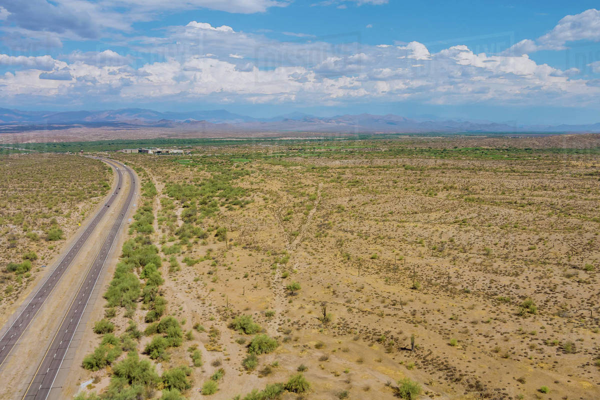 Arizona desert landscape canyon mountain in saguaro cactus near ...