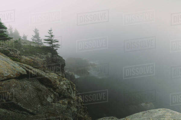 Oceanside cliff in fog - Royalty-free Stock Photo | Dissolve
