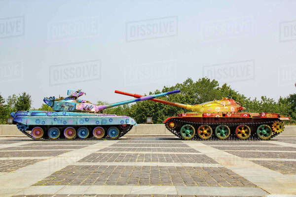 Tanks are painted in bright colors. Military Vehicles are painted with ...