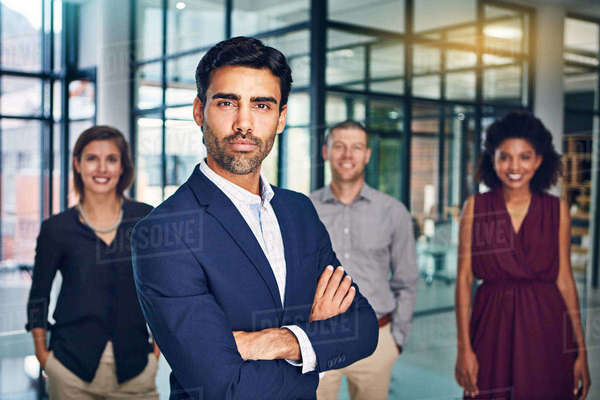 Diversity, leadership and business people smile portrait for success ...