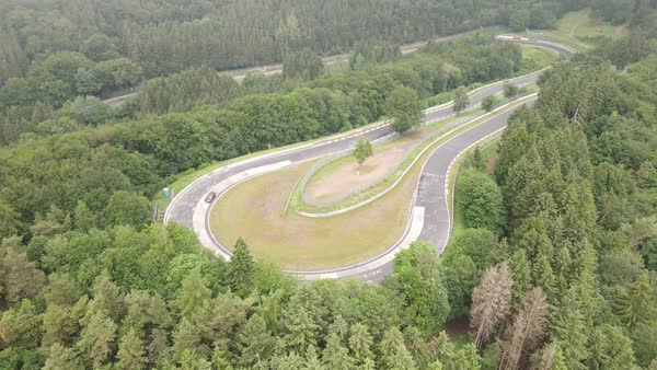 Motorsports circuit a Race track in the german Eifel on a cloudy day ...