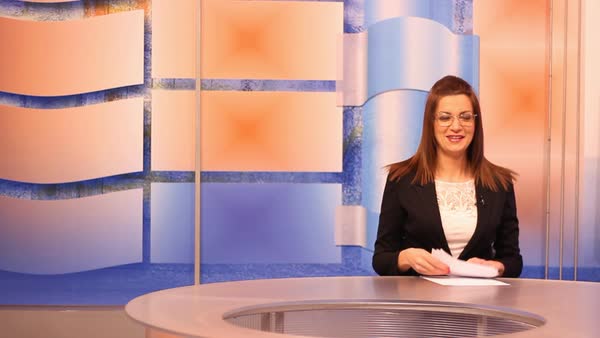 TV presenter, Green Screen background - Stock Video Footage - Dissolve