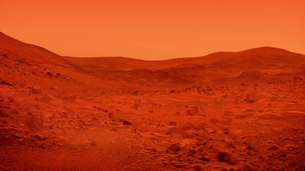 Mars planet surface with dust blowing - Stock Video Footage - Dissolve