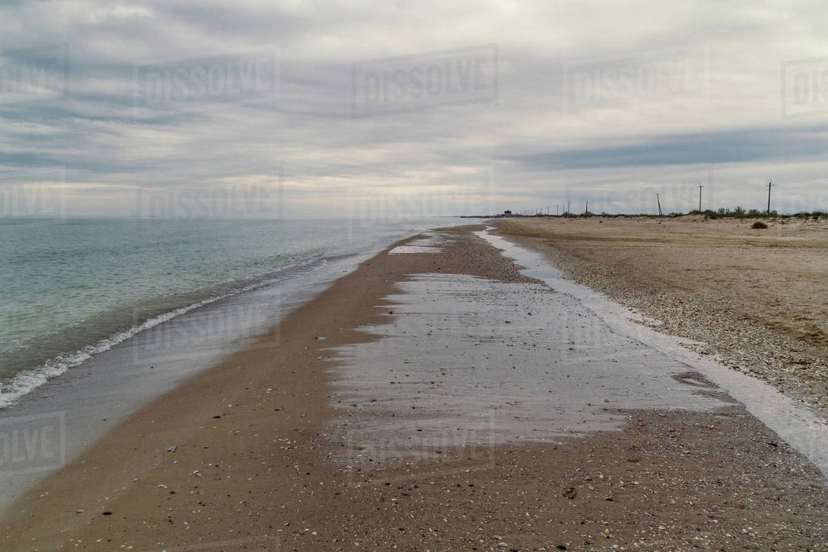 Empty beach landscape photo. Beautiful nature scenery photography with ...