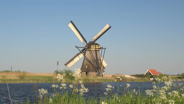 CLOSE UP: Stunning UNESCO heritage authentic traditional Dutch windmill ...