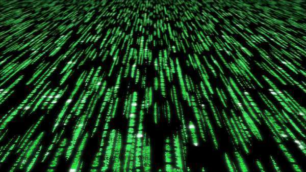 Matrix code 3D, green on black - Stock Video Footage - Dissolve