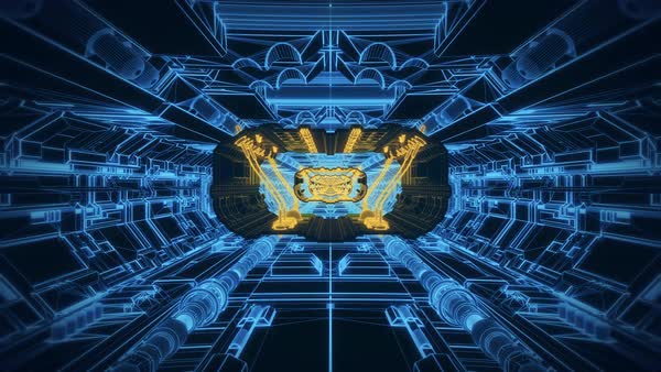 A 4k looped CG animation of a futuristic sci-fi tunnel. Takes viewers ...