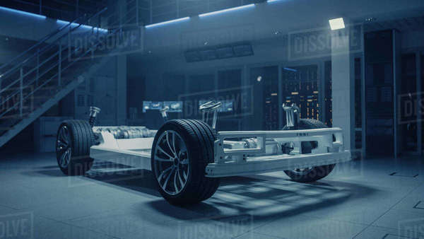 Concept of Authentic Electric Car Platform Chassis Prototype Standing ...