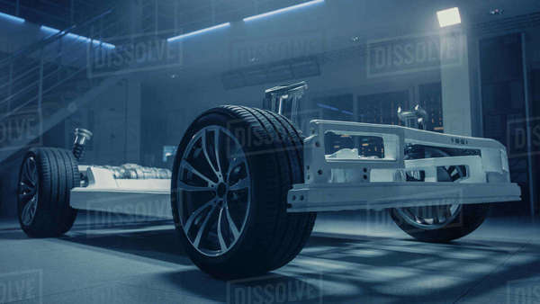 Concept of Authentic Electric Car Platform Chassis Prototype Standing ...