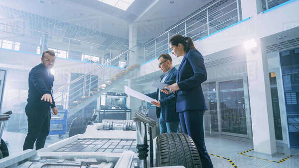 Team of Automobile Design Engineers in Automotive Innovation Facility ...