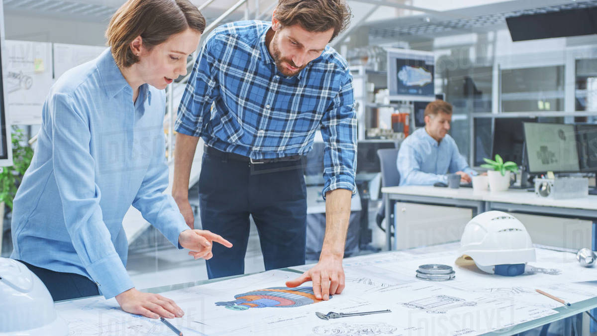 In the Busy Engineering Agency: Diverse Group of Engineers, Technicians ...