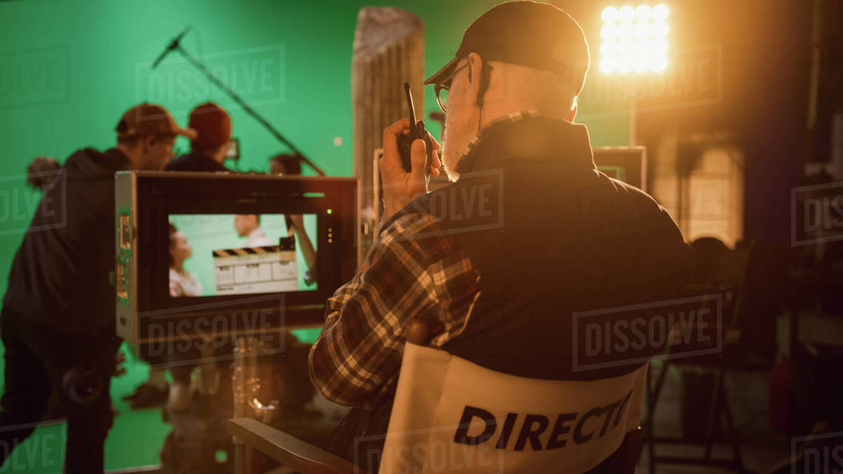Director Gives Commands Shooting History Movie Green Screen CGI Scene ...
