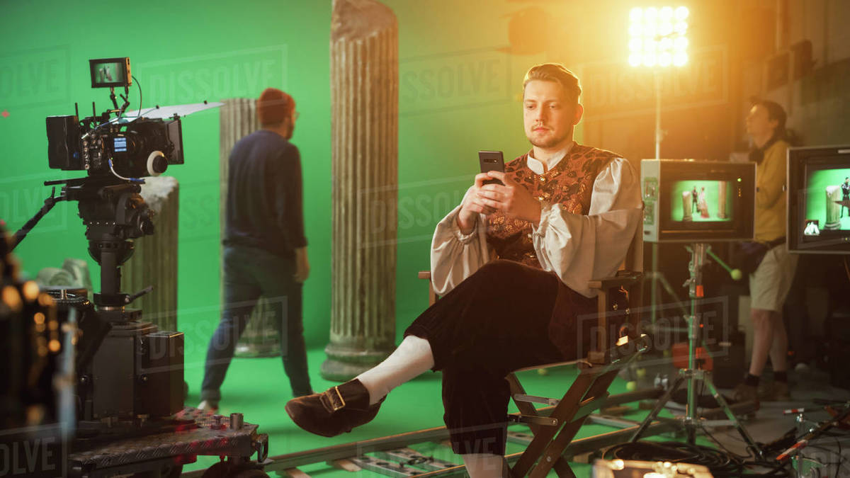 On Period Drama Film Set: Handsome Actor Wearing Historical Costume ...