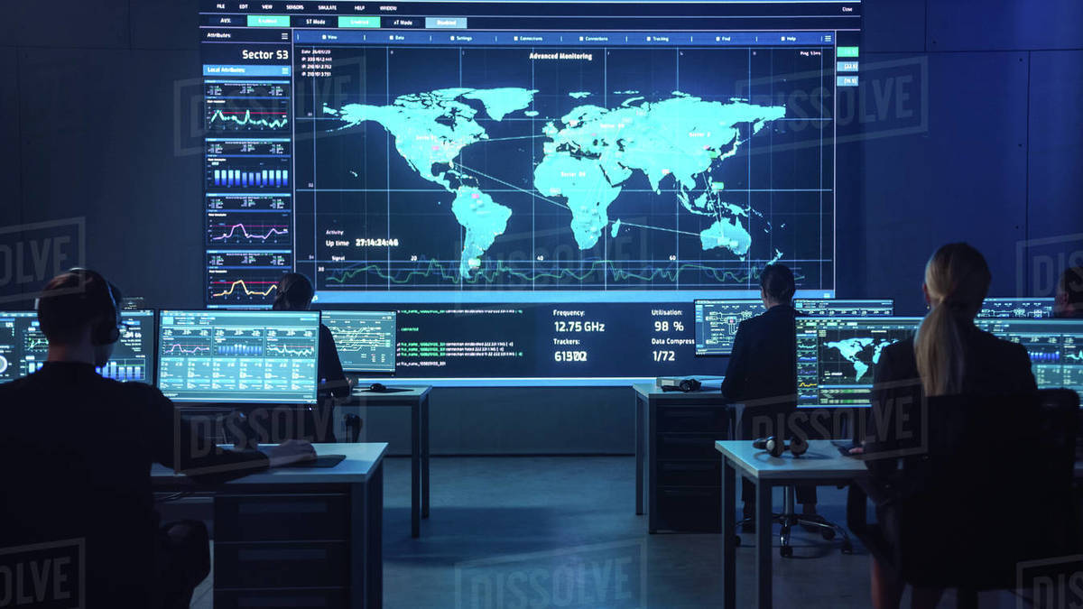 Team of Professional Computer Data Science Engineers Work on Desktops ...