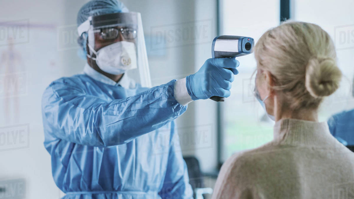 Close Up of a Medical Nurse Measuring Senior Female Patient's Body ...