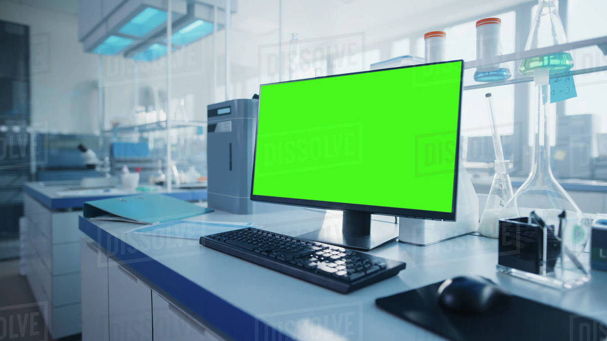 Modern Medical Research Laboratory with Green Chroma Key Screen ...