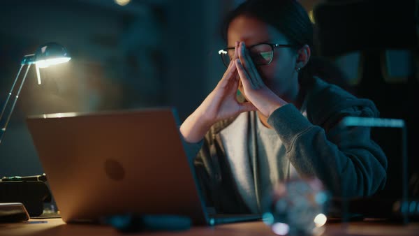 Concentrated Young Teenage Multiethnic Black Girl Using Laptop Computer ...