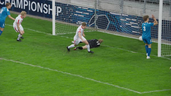 Soccer Football Championship Match: White Team Successful Attack ...