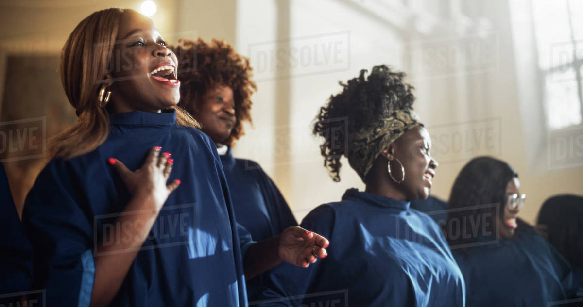 Black Christian Gospel Singers in Church Clapping and Stomping ...