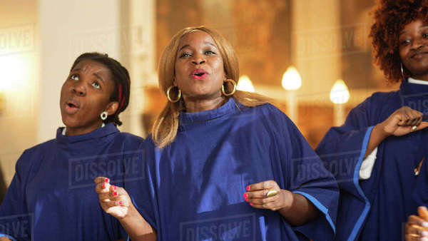 Black Christian Gospel Singers in Church Clapping and Stomping ...