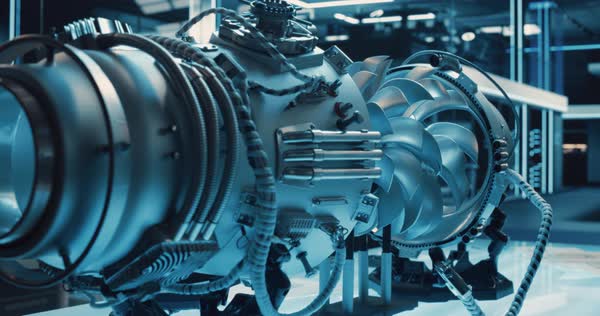 Advanced Futuristic Turbine Engine with Multiple Fans, Wires ...