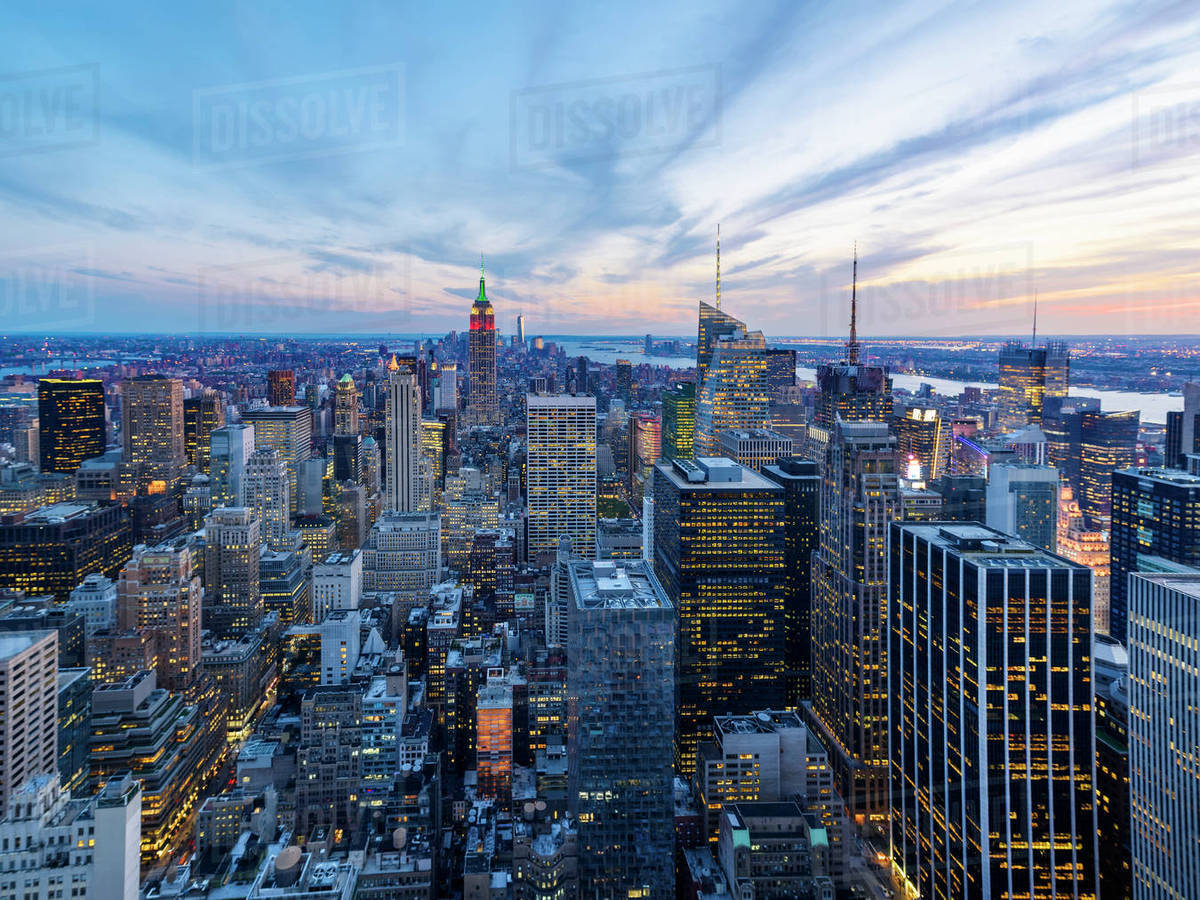 Cityscape at dusk - Royalty-free Stock Photo | Dissolve