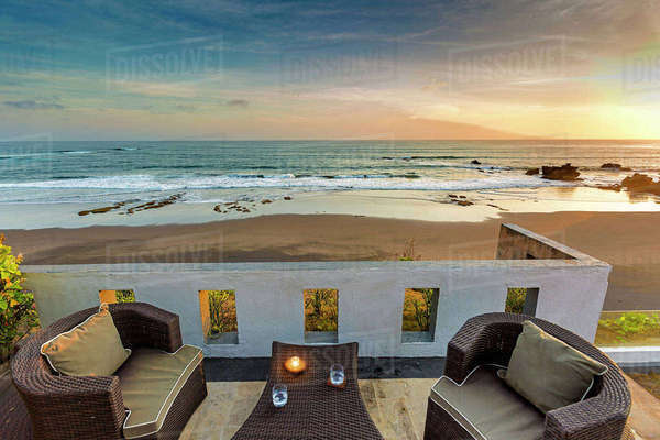 Patio with beach view - Royalty-free Stock Photo | Dissolve