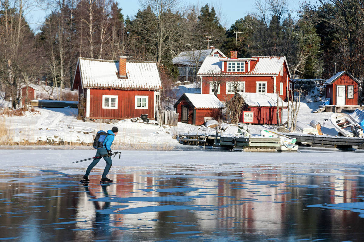 Man long-distance skating - Stock Photo - Dissolve
