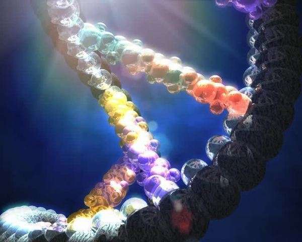 Computer animated video clip of a strand of dna as it rotates - Stock ...