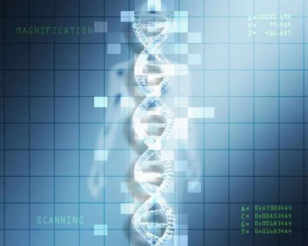 Computer animated video clip of a strand of dna superimposed over an ...