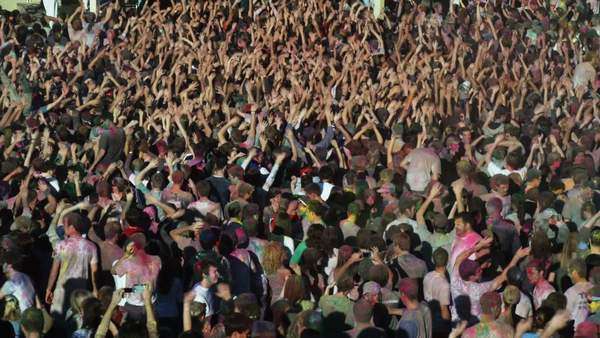 Crowd of people waving their arms in the air - HD Royalty-free Stock ...