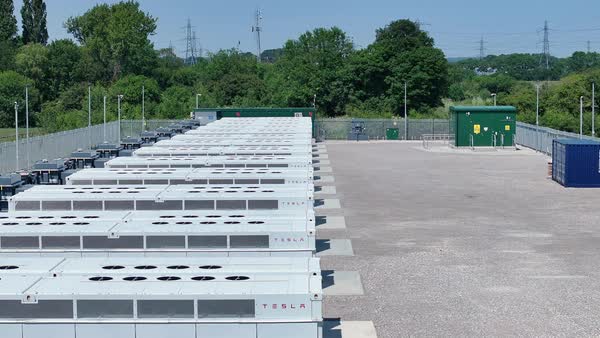 Tesla Mega Pack Lithium Energy Storage System - Stock Video Footage ...