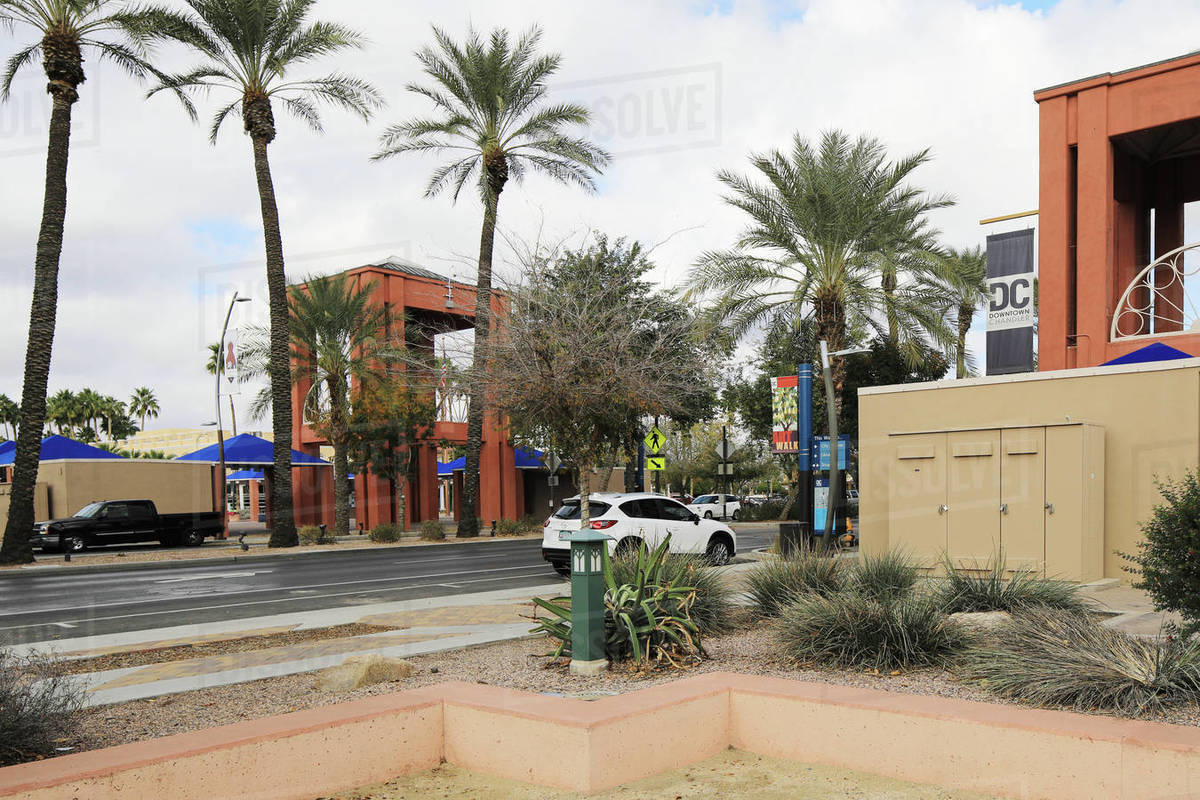 Downtown street scene in Chandler, Arizona - Royalty-free Stock Photo ...
