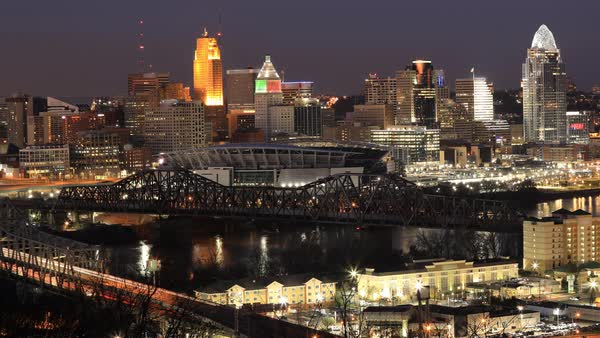 Looping day to night timelapse of Cincinnati, United States 4K - Stock ...