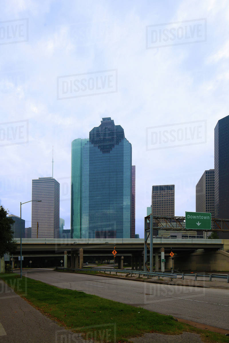 Vertical view of a Houston, Texas street scene - Royalty-free Stock ...