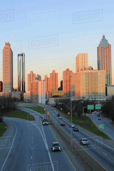 A Vertical of Atlanta, Georgia skyline at twilight - Royalty-free Stock ...