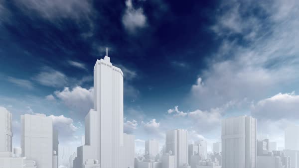 Abstract modern high rise tower skyscrapers looking as white ...