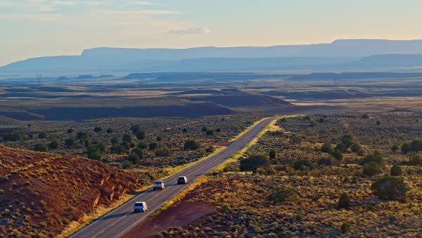 Picturesque and incredibly beautiful sweeping aerial of a sunset over a ...