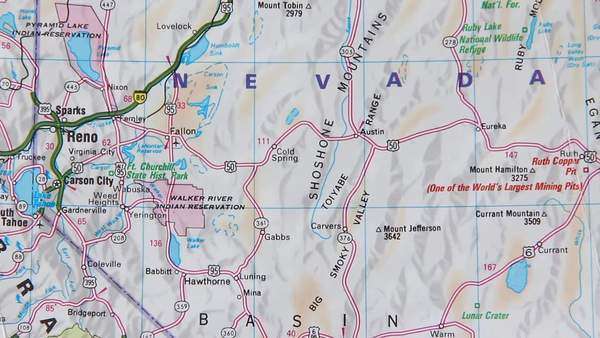 Topographical map of the USA. Nevada - Stock Video Footage - Dissolve
