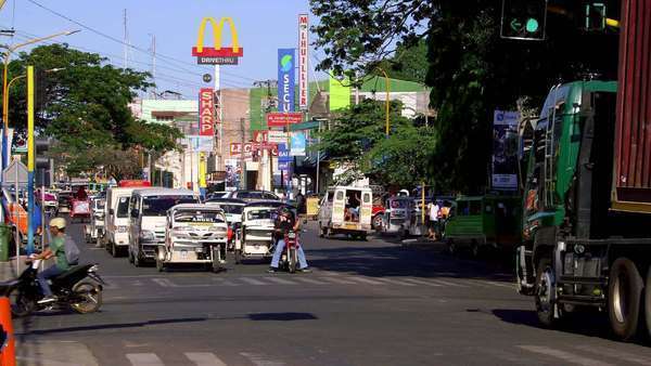 Traffic On Rizal Avenue, Puerto Princesa, Palawan, Philippines, Asia ...